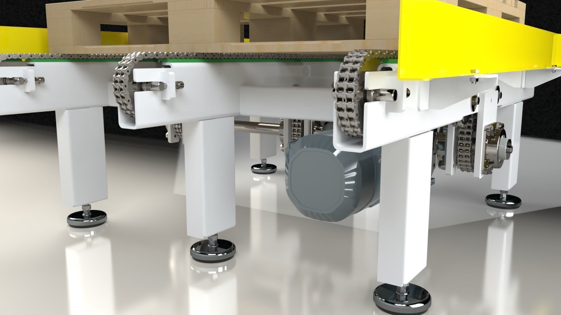 Pallet Chain Conveyor 3D model animated rigged | CGTrader