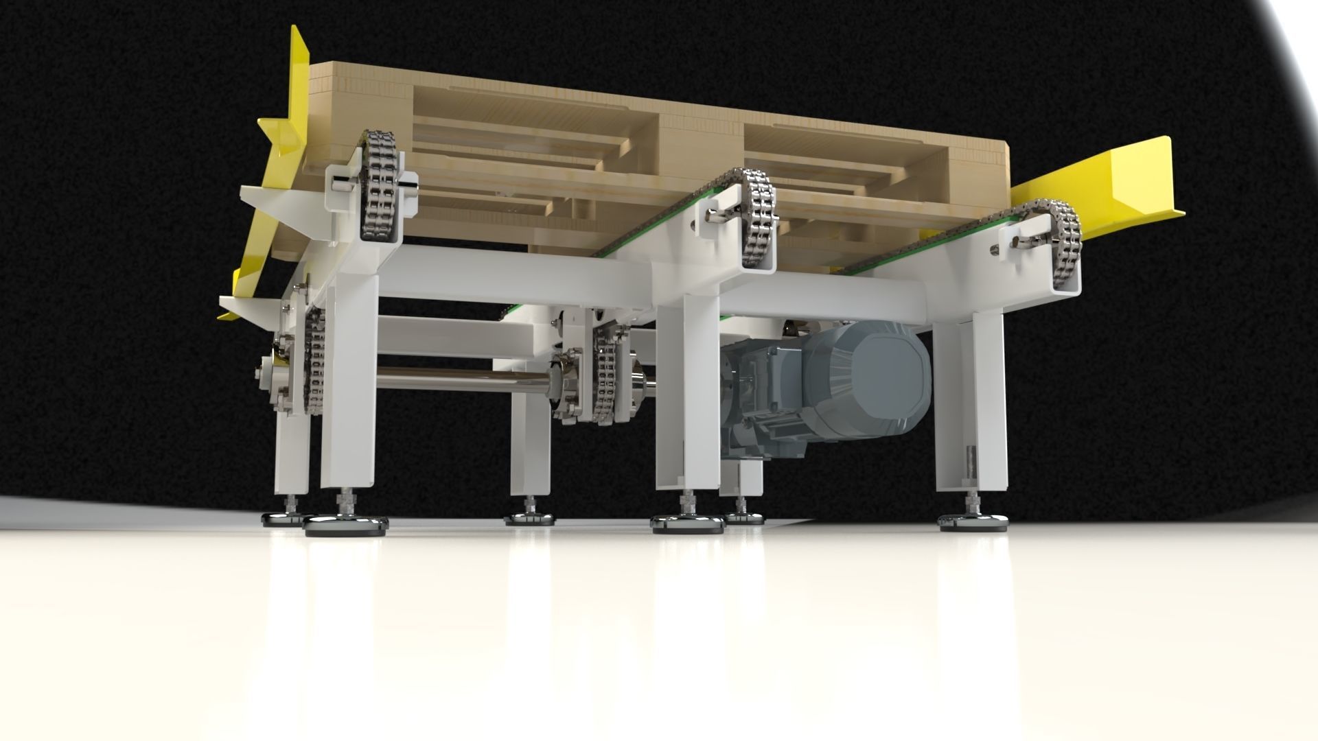 Pallet Chain Conveyor 3D model animated rigged | CGTrader