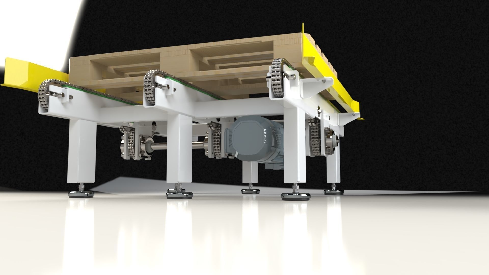 Pallet Chain Conveyor 3D model animated rigged | CGTrader