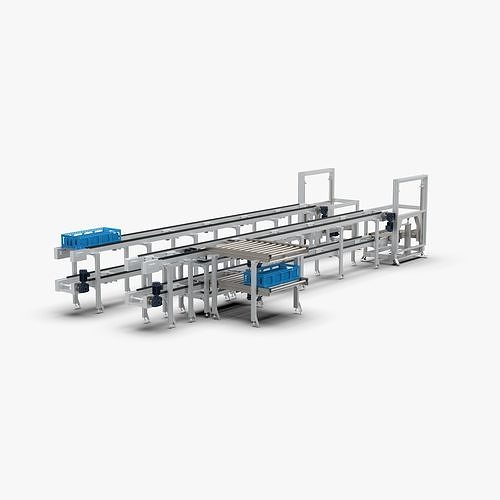Double Layer Return and Double Speed Chain Assembly Line 3D model ...
