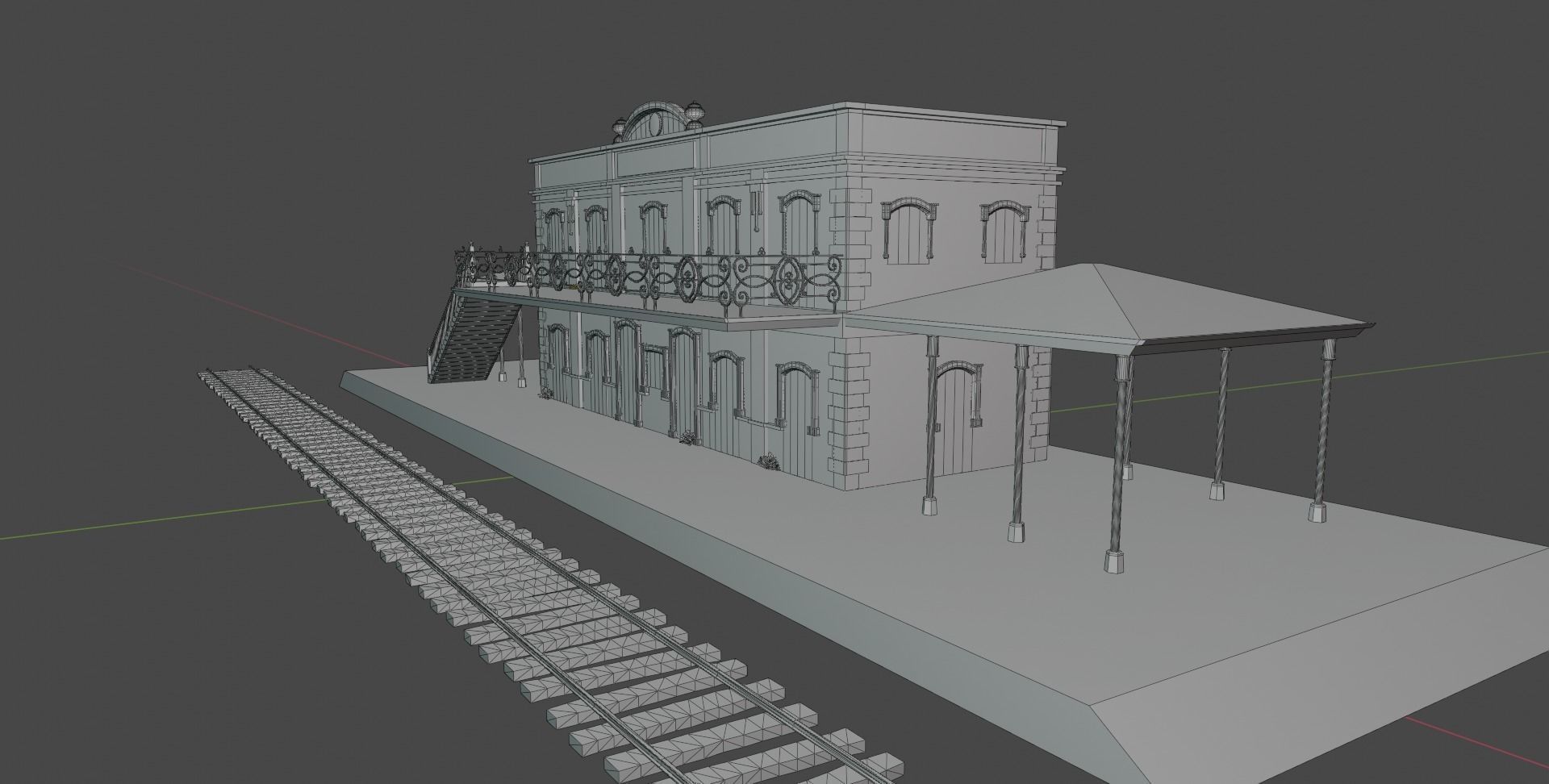 Colonial Metro Train Station and Waiting Area 3D model | CGTrader