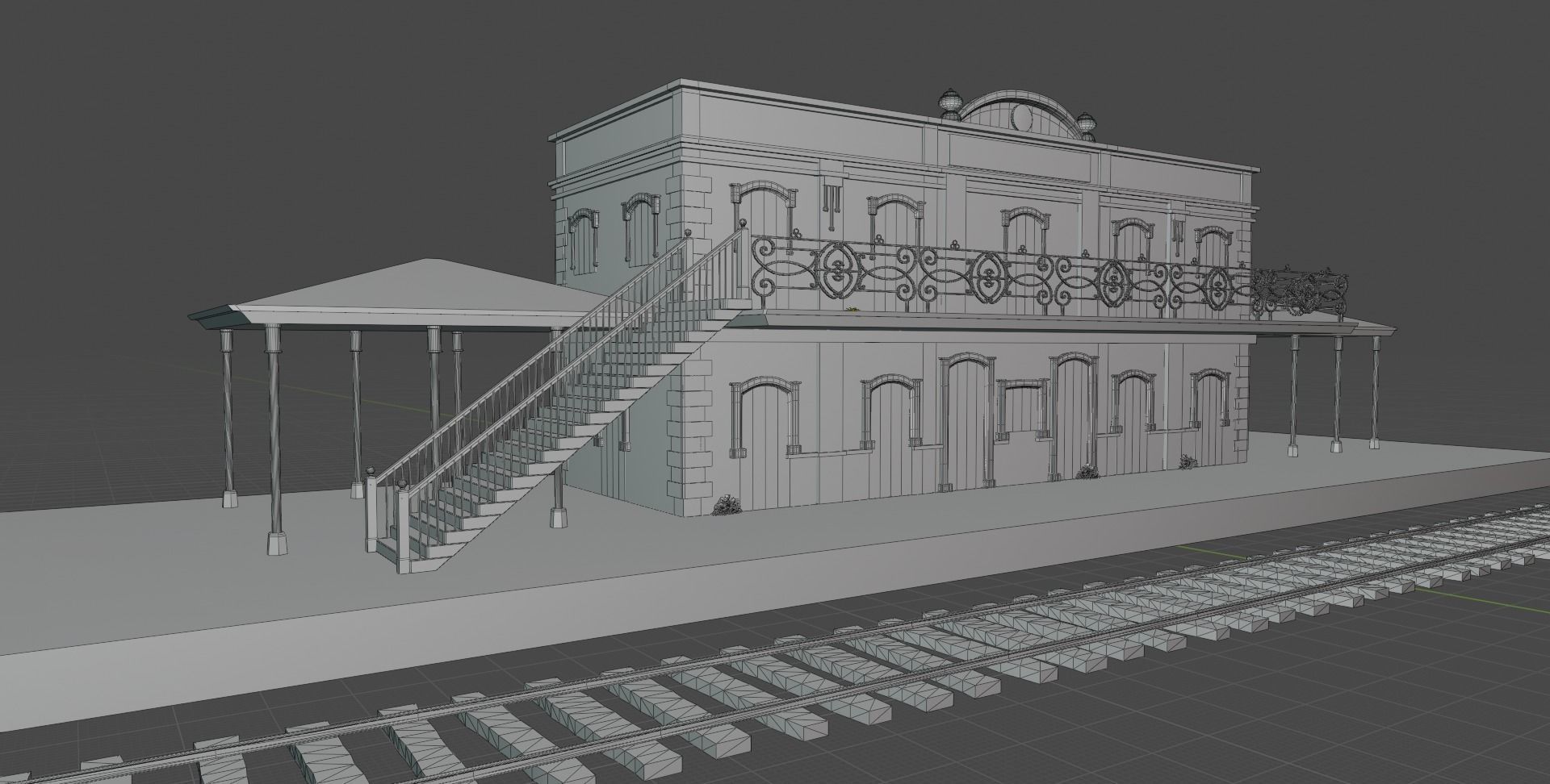 Colonial Metro Train Station and Waiting Area 3D model | CGTrader