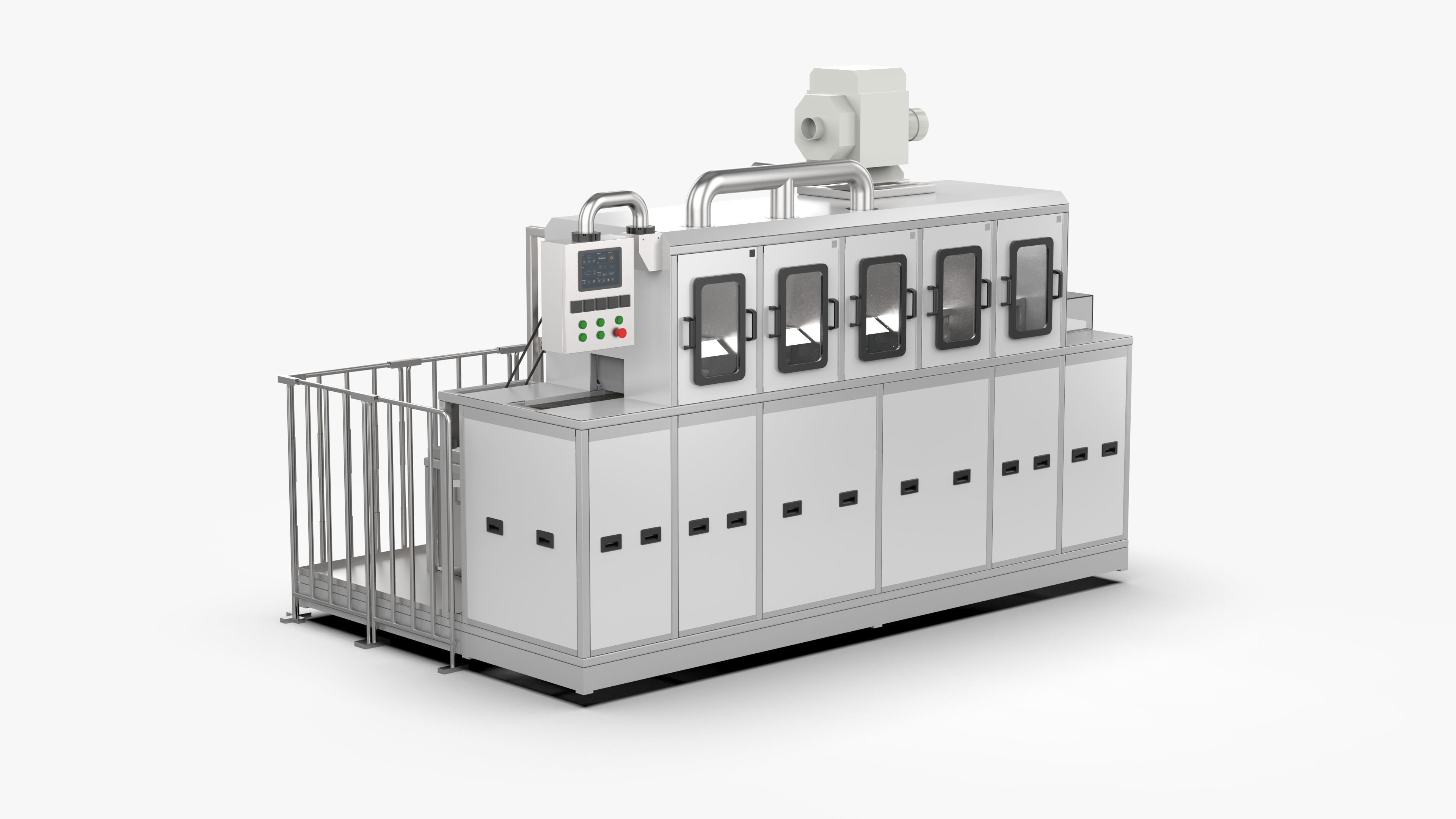 Automatic Conveyor Washing Machine 3D model | CGTrader