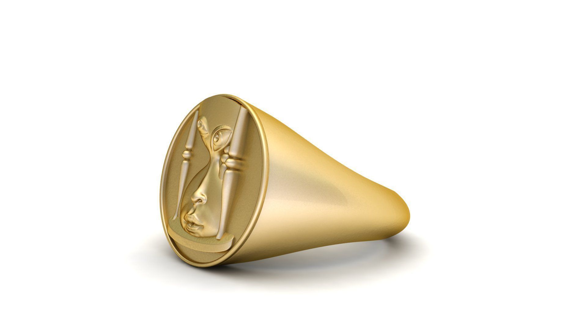 Gold Face Clock Ring 3D model 3D printable | CGTrader