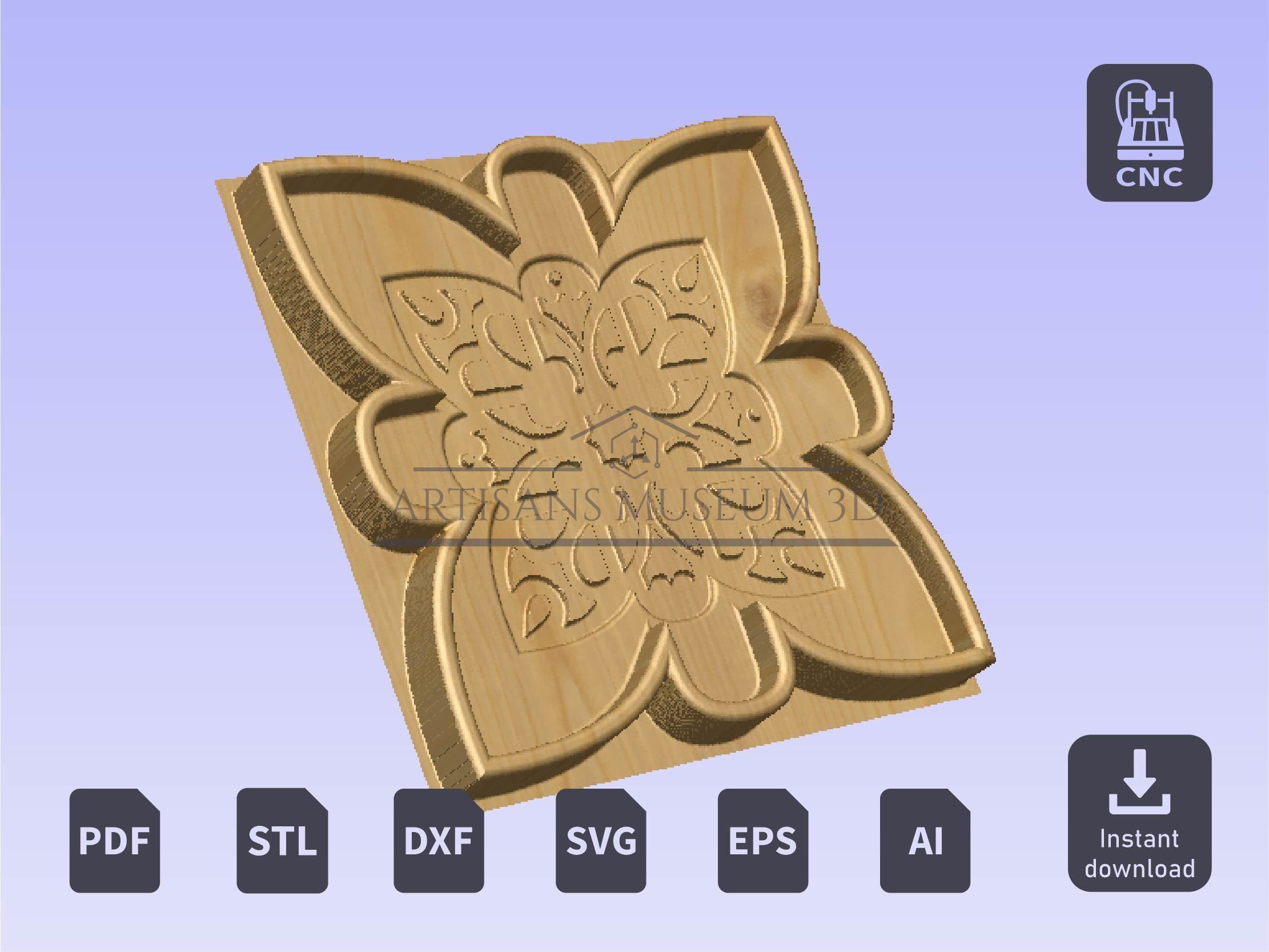 Ornament tray V3 Files for CNC and 3D Printing DXF STL 3D model 3D printable | CGTrader