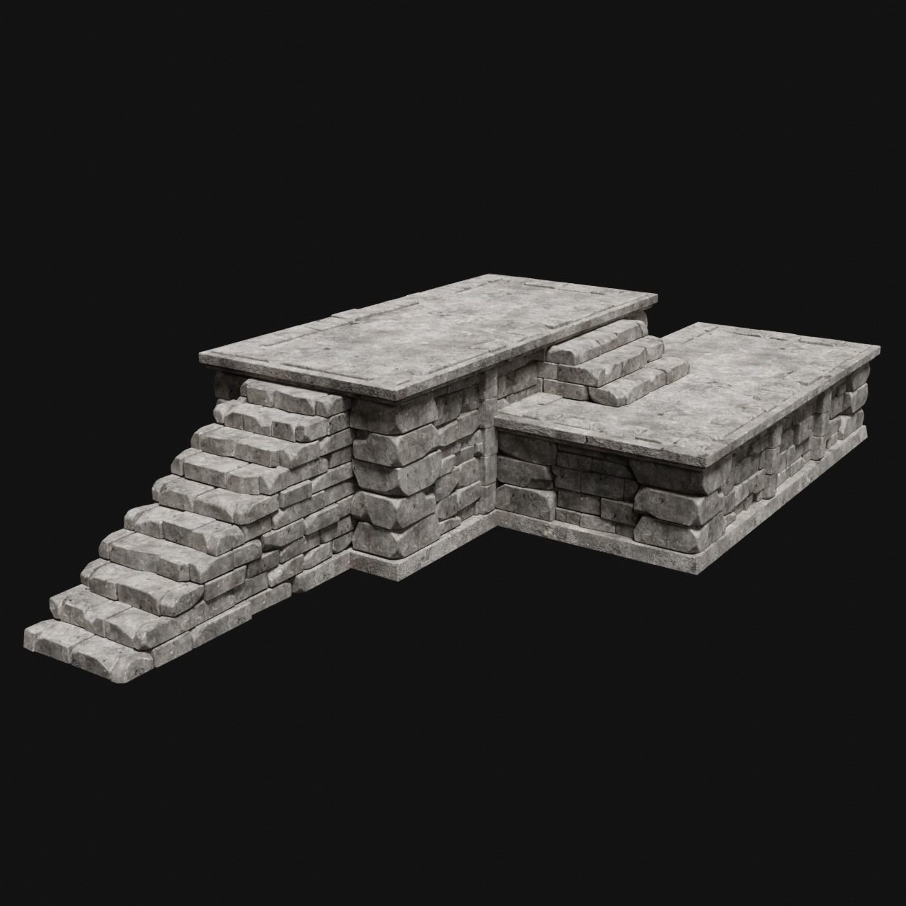3D model AZTEC MAYAN INCA MESOAMERICA STONE PLATFORM STAIRS COLLECTION ...