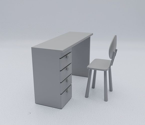 WOOD DESK 3D model 3D printable | CGTrader