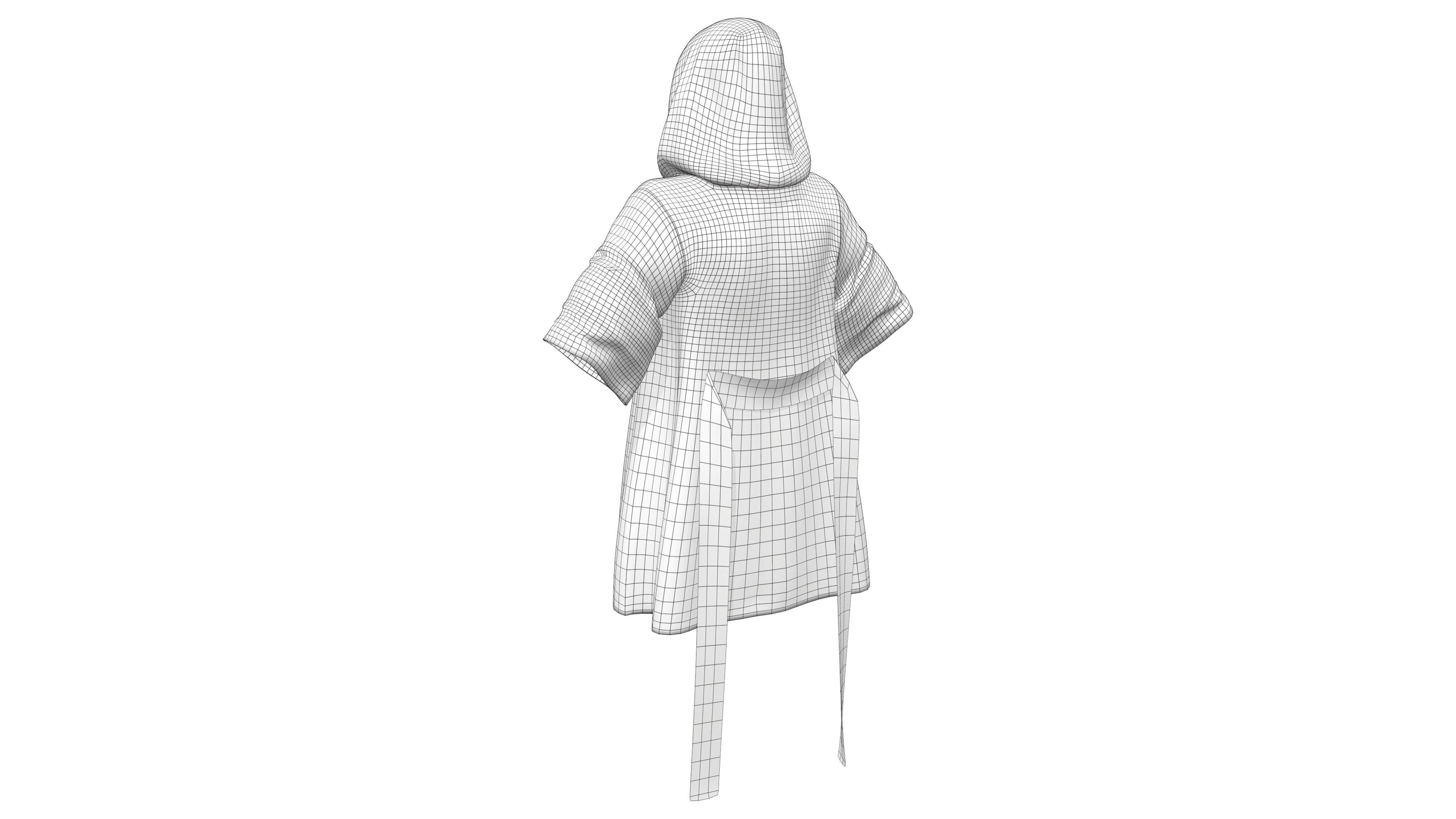 3D model Men Hooded Boxing Robe VR / AR / low-poly | CGTrader