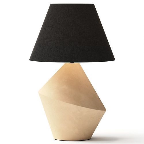 CB2 Sabia Ivory Ceramic Table Lamp With Black Shade 3D model | CGTrader