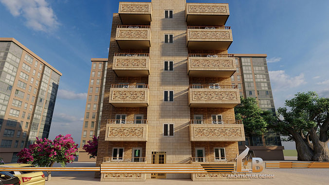 Stone Residential Building 3D model Revit and 3dsmax 3D model | CGTrader