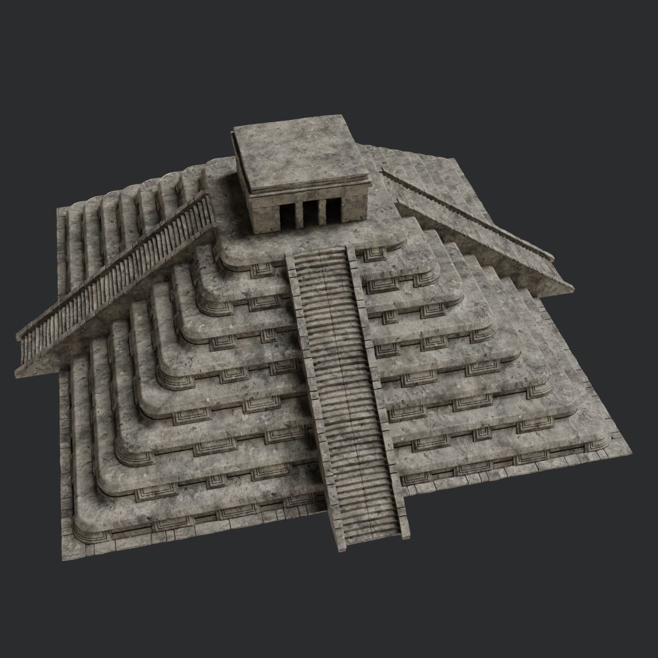 3D model PYRAMID TEMPLE AZTEC MAYAN INCA PLATFORM STAIRS COLLECTION VR ...