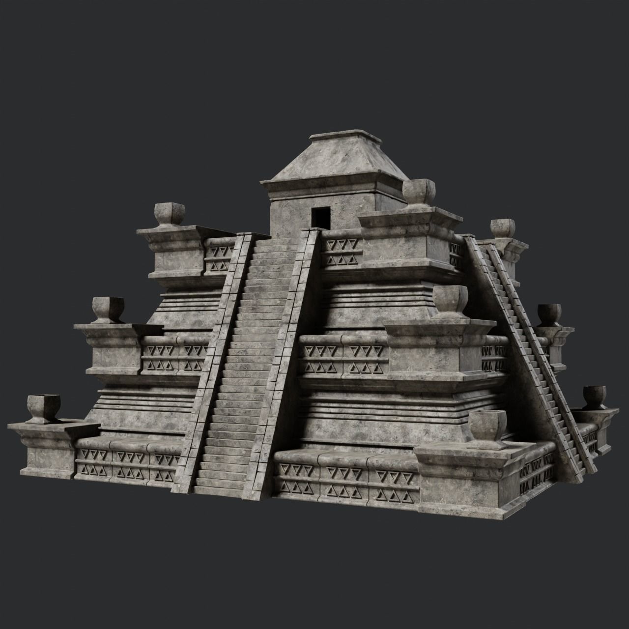3D model PYRAMID TEMPLE AZTEC MAYAN INCA PLATFORM STAIRS COLLECTION VR ...