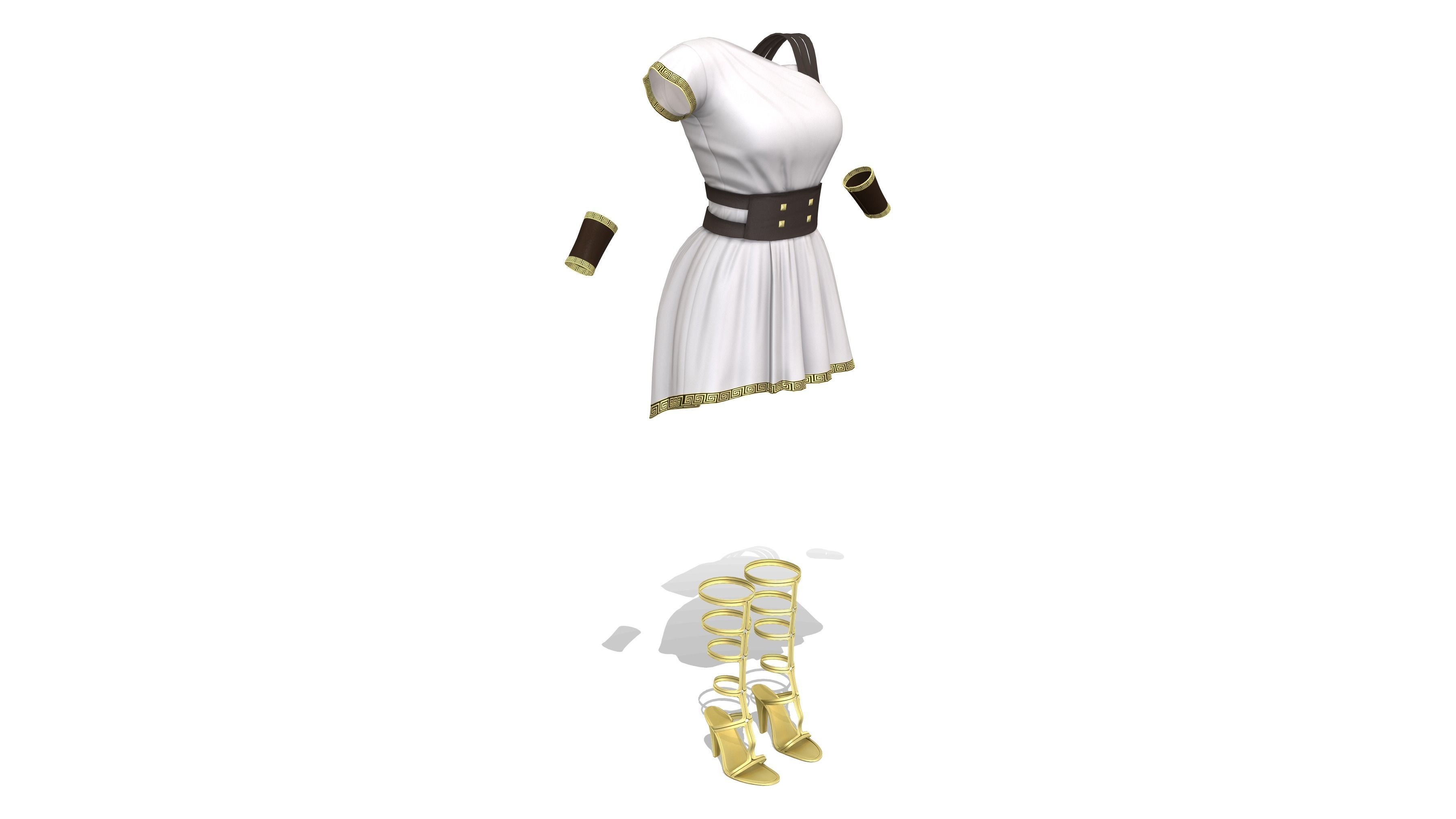3D model Female Roman Gladiator Mini Outfit VR / AR / low-poly | CGTrader