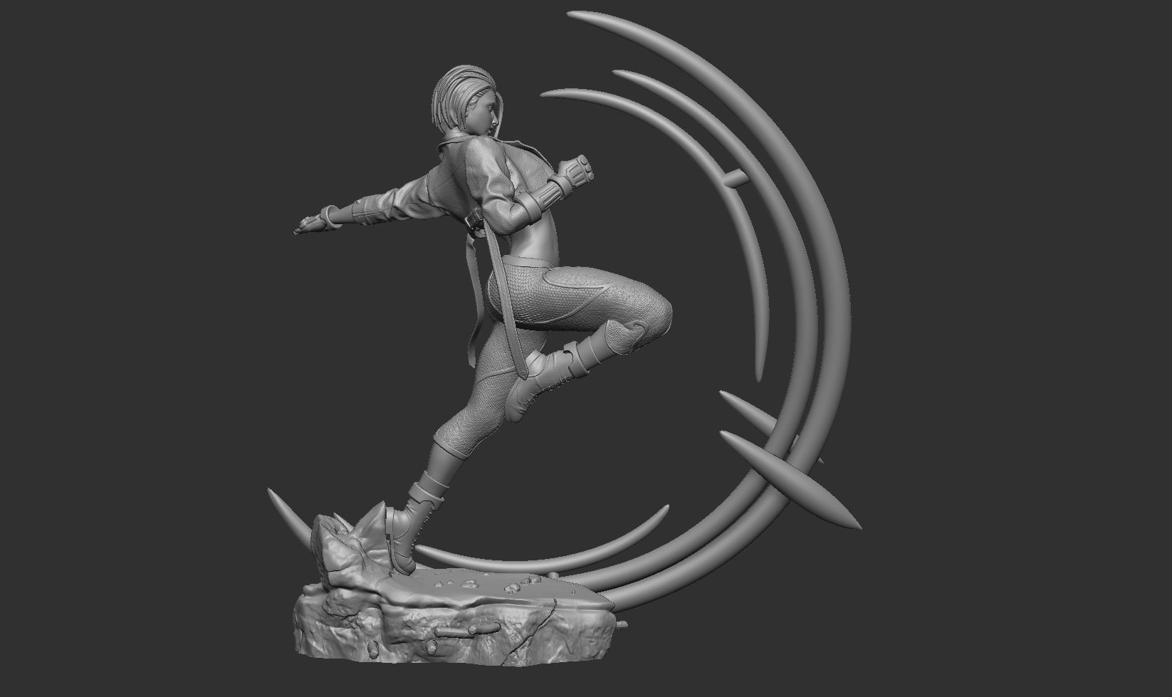 Cammy Kick Pose 3D model 3D printable | CGTrader