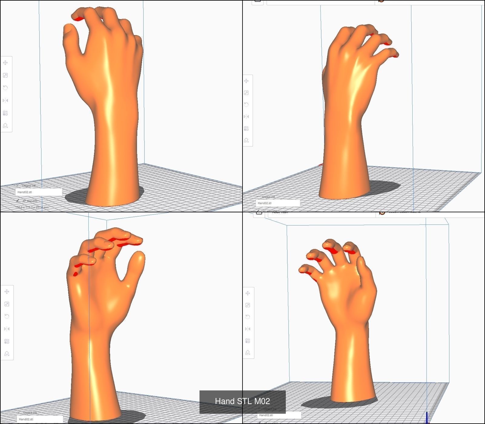 Hand for 3D printing Col01- 10 Poses 3D Model Collection | CGTrader