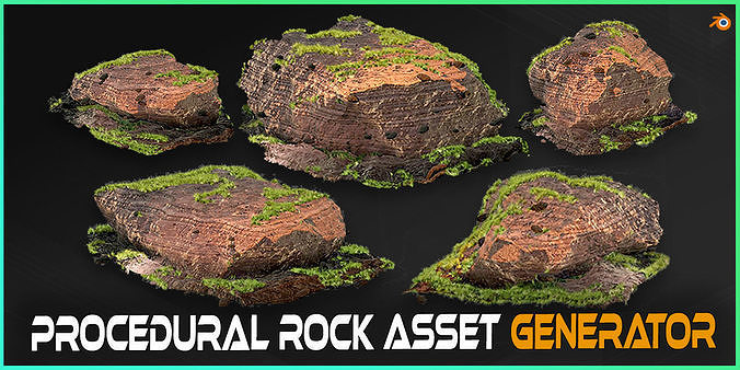 3D model Procedural Rock Cliff Asset Generator For Blender VR / AR ...