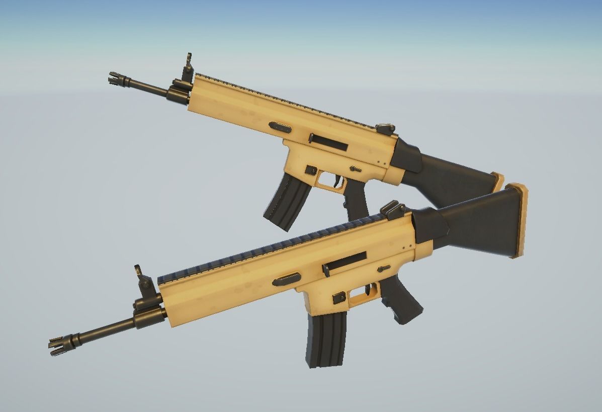 3D model SCAR stylized lowpoly gameready VR / AR / low-poly | CGTrader