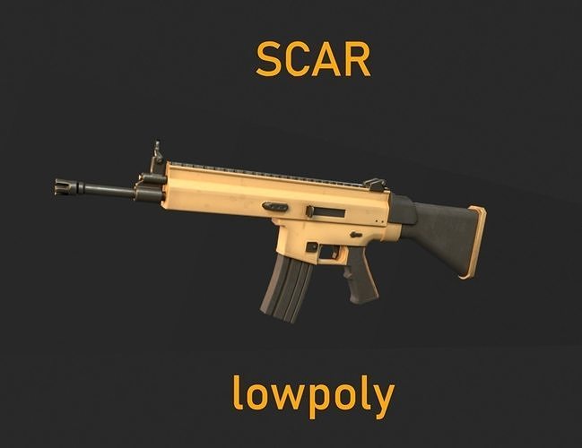 3D model SCAR stylized lowpoly gameready VR / AR / low-poly | CGTrader