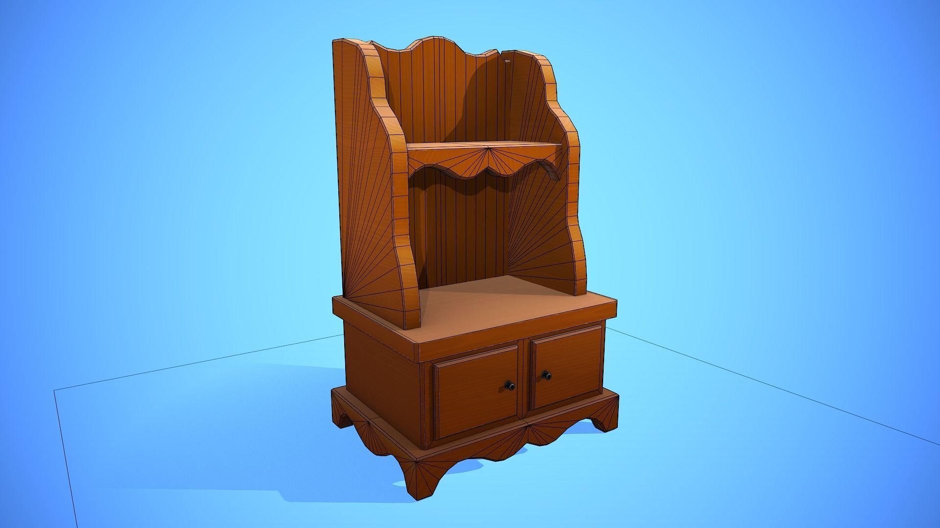 3D model RUSTIC CUPBOARD FURNITURE CARTOON STYLIZED VR / AR / low-poly ...