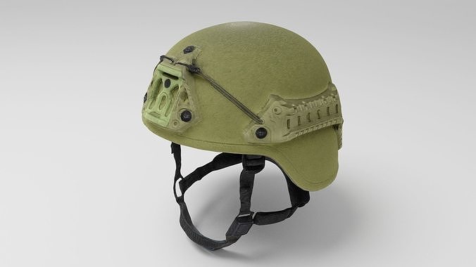Military green combat helmet body armour 3D model | CGTrader