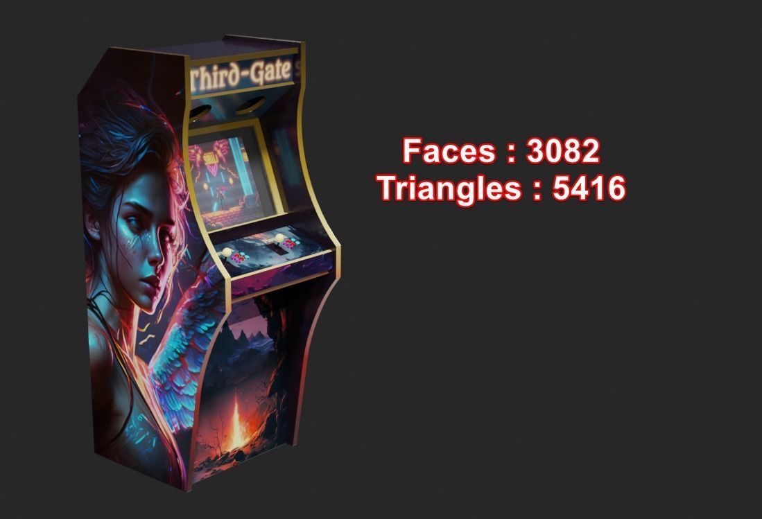 3D model Arcade Machine angel girls and demons theme gaming game ready ...