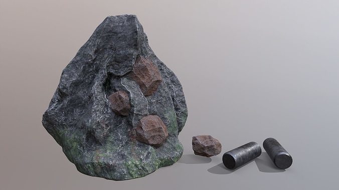 3D model Iron ore and refined iron resource deposit VR / AR / low-poly ...