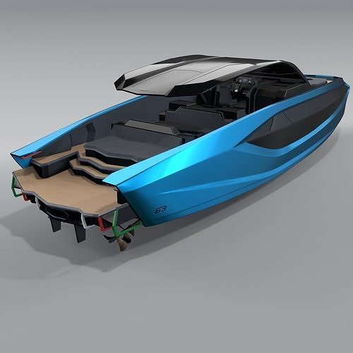 Tecnomar 63 motor yacht speedboat 3D model | CGTrader