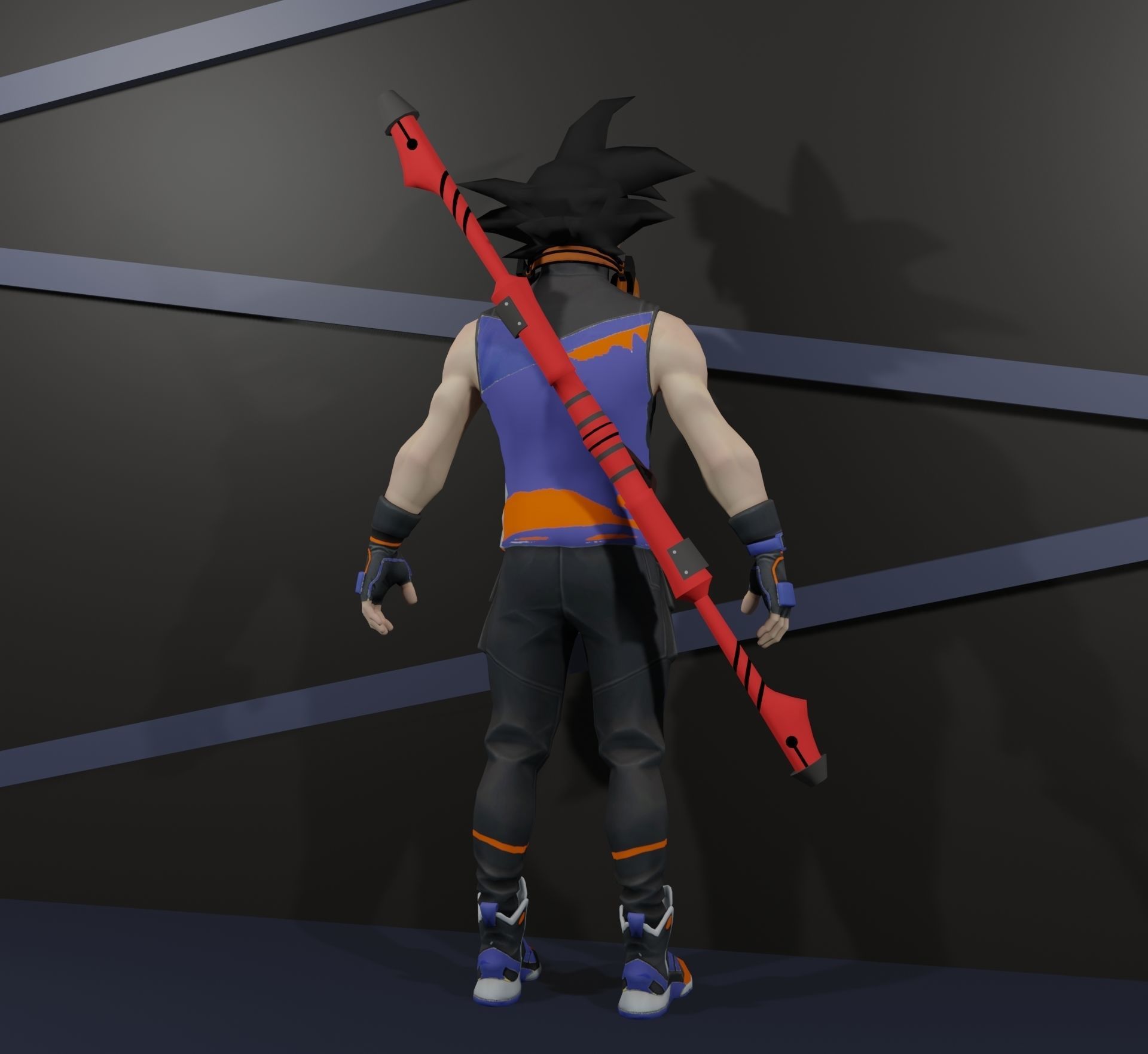 Goku skin 3D model animated rigged | CGTrader