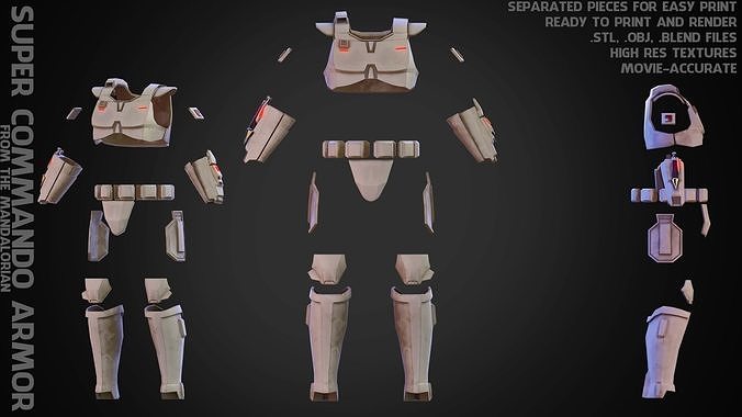 The Mandalorian Imperial Super Trooper Armor for Cosplay 3D model 3D printable | CGTrader