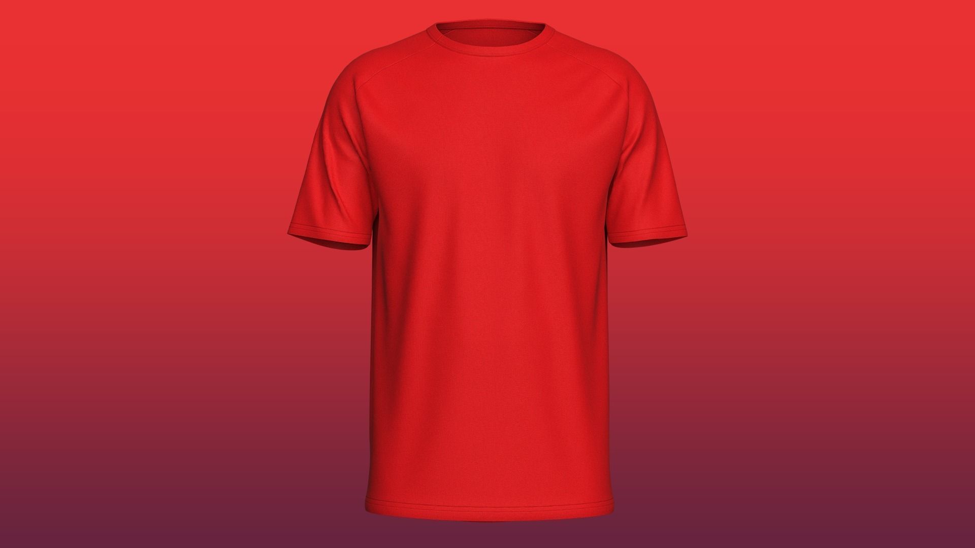 Sporty Raglan Sleeve T-Shirt Design 3D model | CGTrader