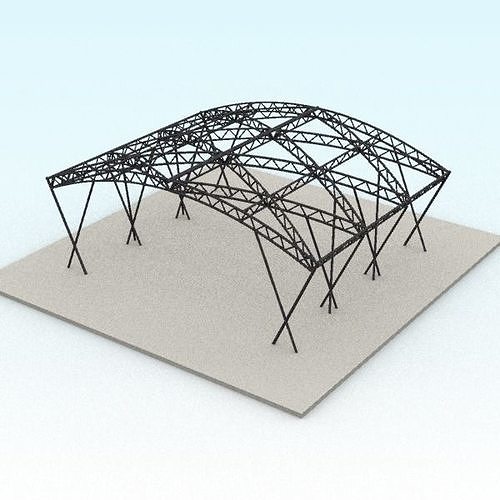Truss beam - Cylindrical roof model 3D model | CGTrader