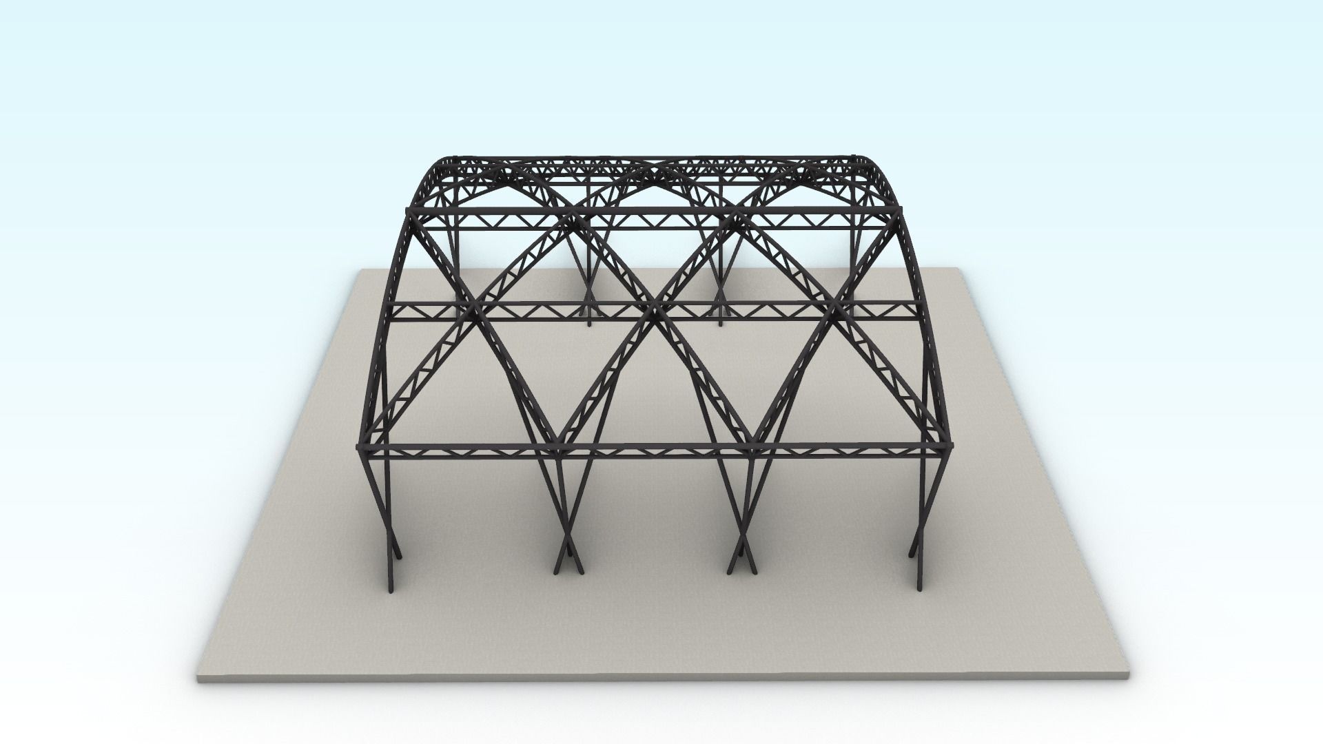 Truss beam - Cylindrical roof model 3D model | CGTrader