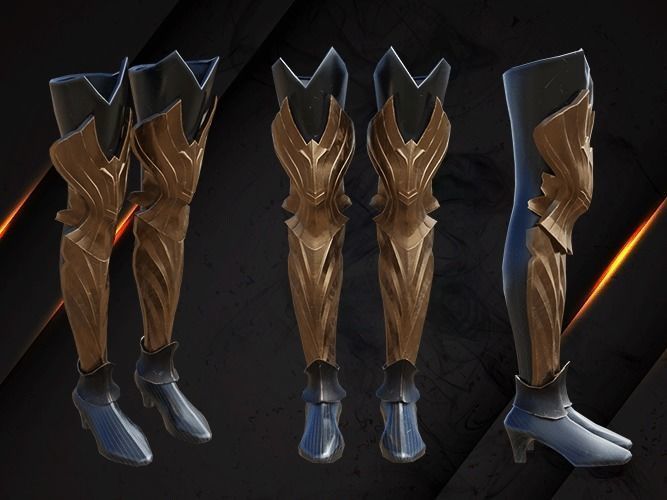 3D model Royal Warrior leg armor female lowpoly game asset VR / AR ...
