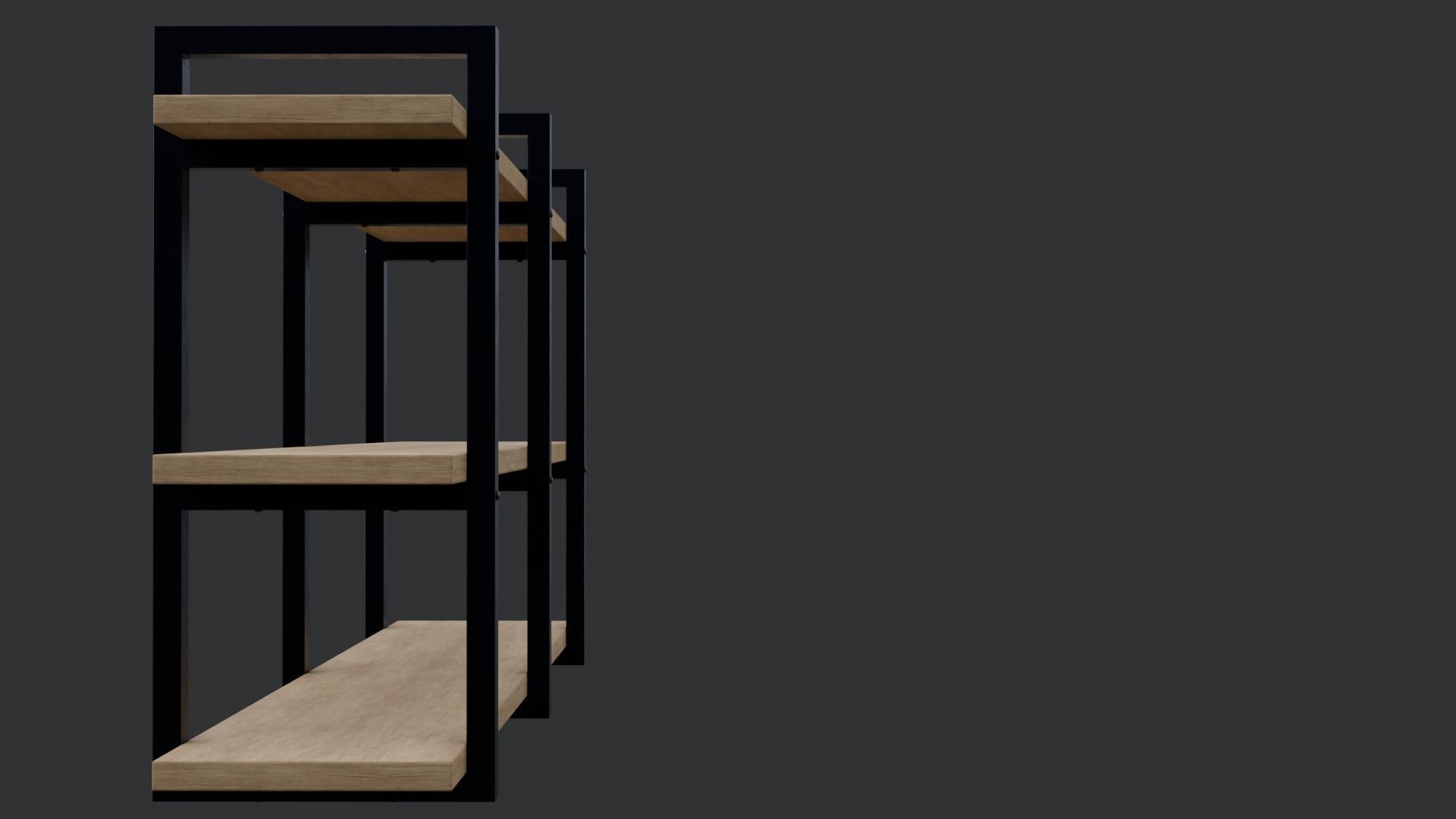 3D model 3 tier wall shelf VR / AR / low-poly | CGTrader