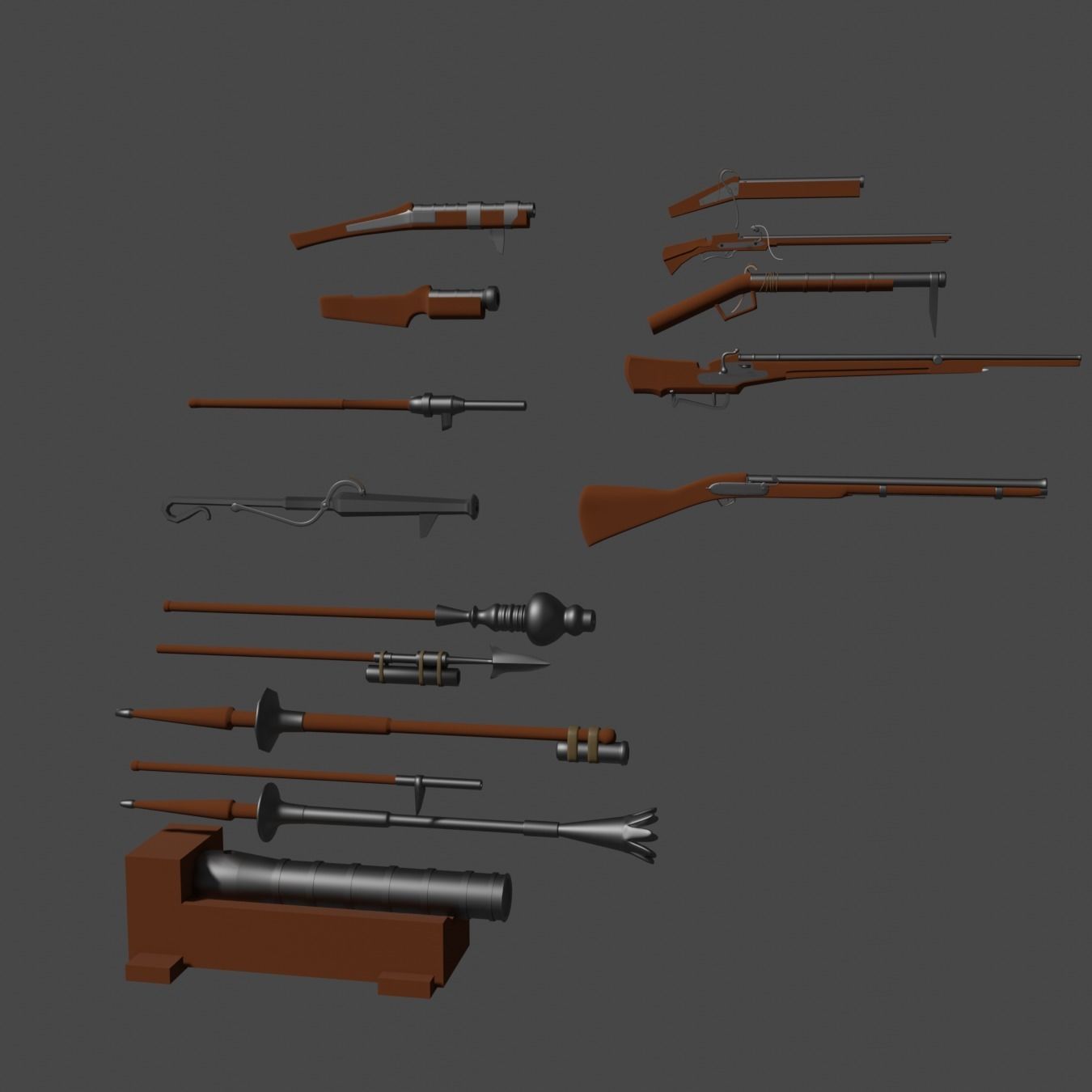 Early Firearms Asset Pack 3D model | CGTrader