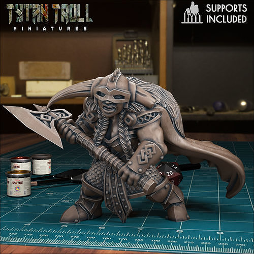 Female Dwarf 07 - Pre-Supported 3D model 3D printable | CGTrader