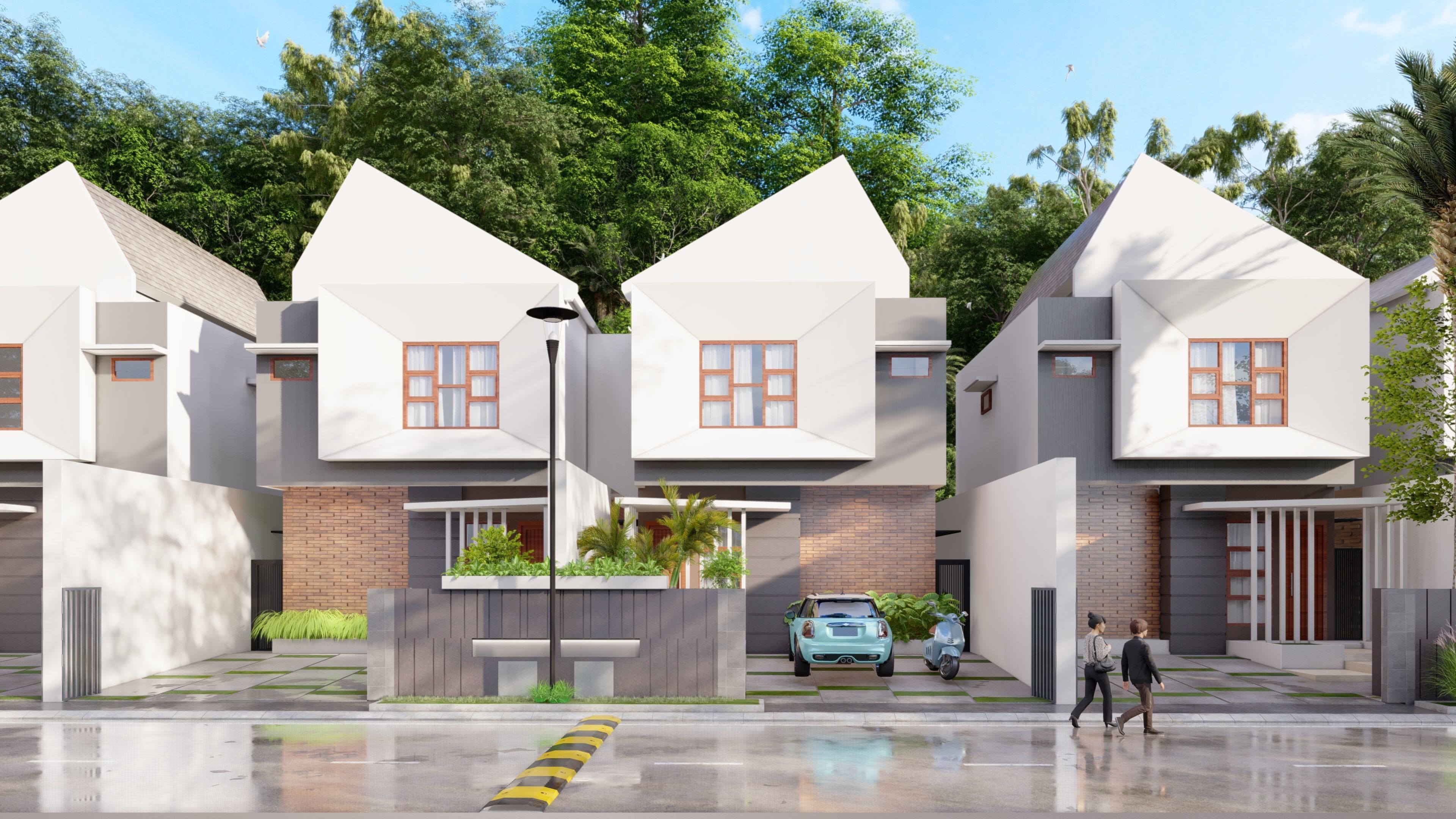 Modern housing with car animation 3D model animated | CGTrader