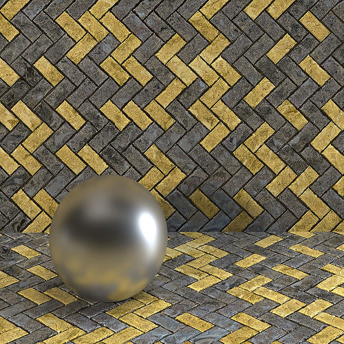 Black and Gold Tiles Texture | CGTrader