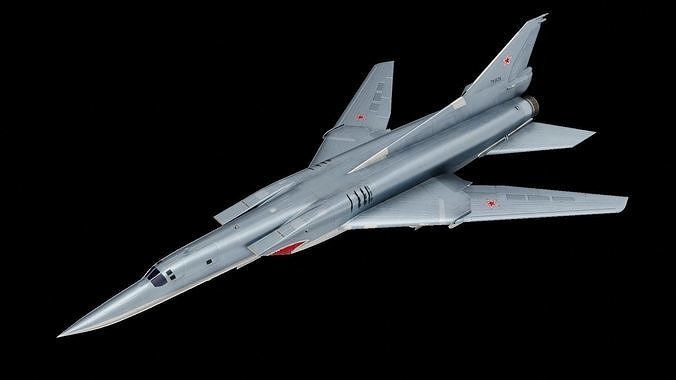3D model Tupolev Tu-22M Russian Strategic bomber VR / AR / low-poly ...