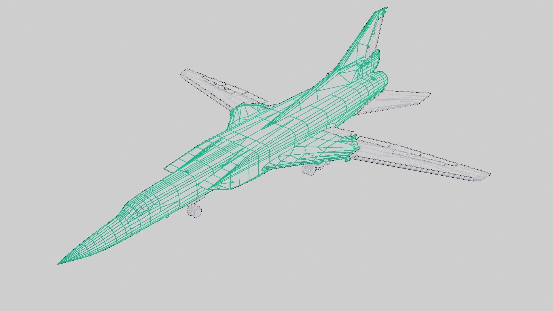 3D model Tupolev Tu-22M Russian Strategic bomber VR / AR / low-poly ...