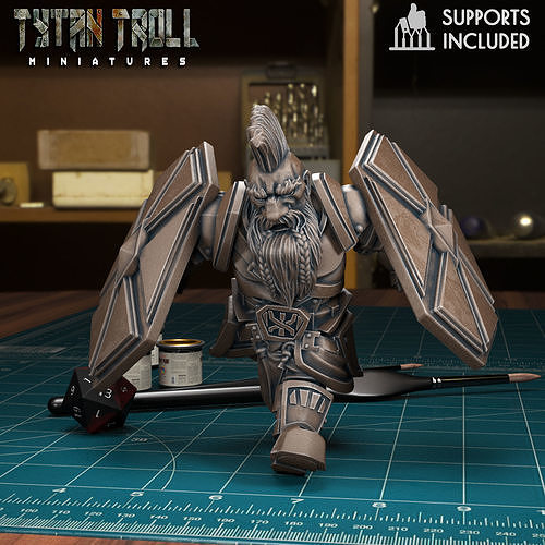 Dwarven Guard 08 - Pre-Supported 3D model 3D printable | CGTrader