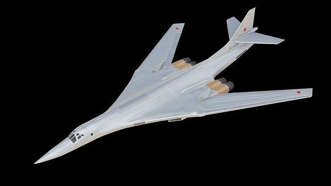3D model Tupolev Tu-160 Russian strategic bomber VR / AR / low-poly ...