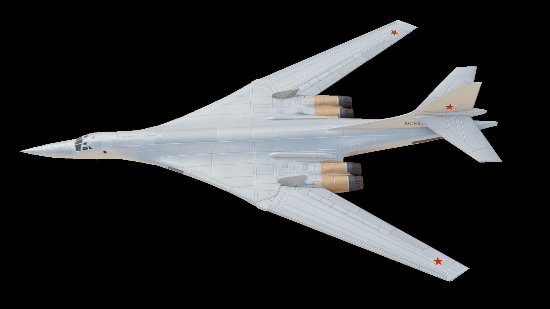 3D model Tupolev Tu-160 Russian strategic bomber VR / AR / low-poly ...