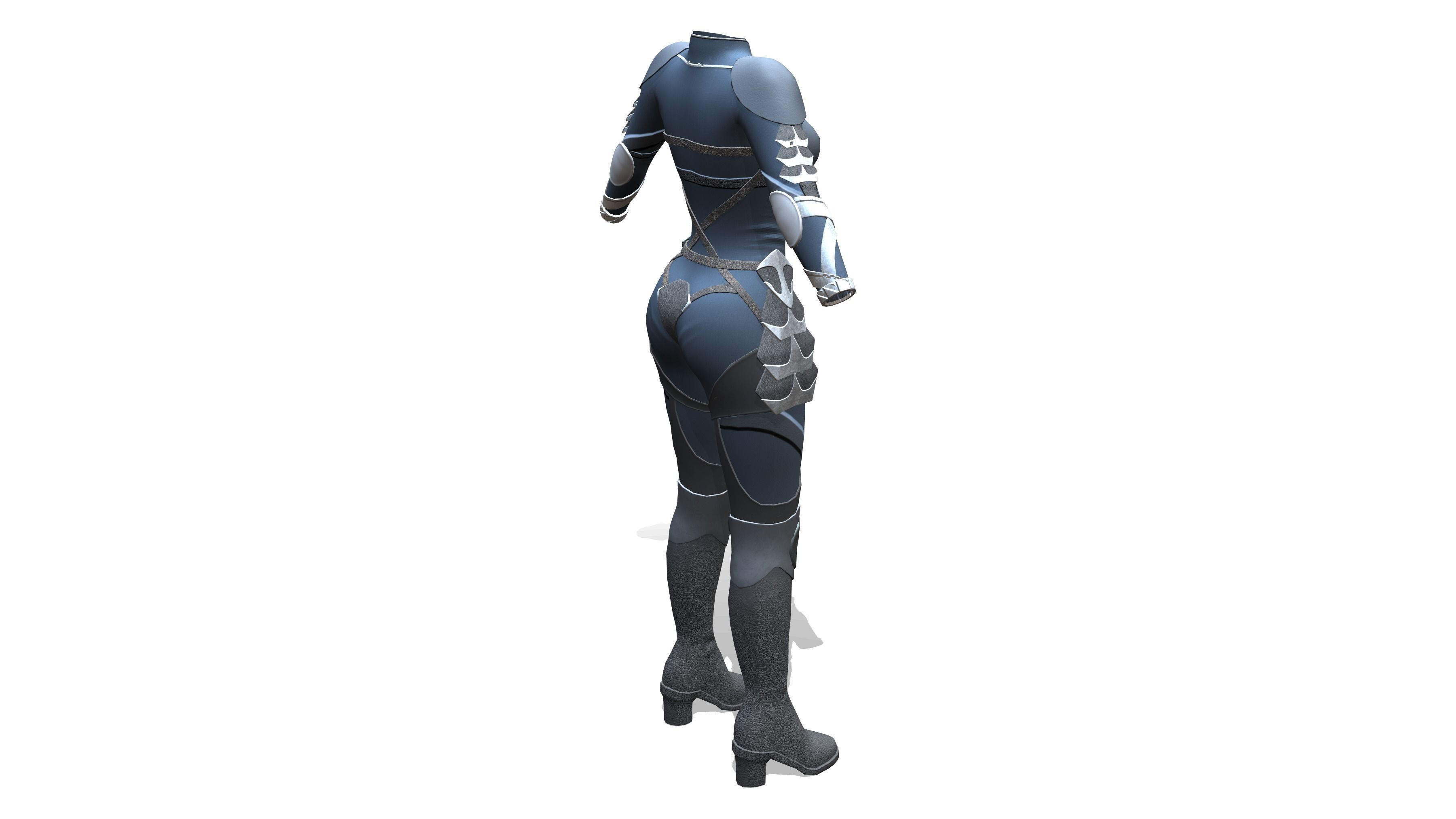 3D model Female Navy Sci-fi Bodysuit VR / AR / low-poly | CGTrader