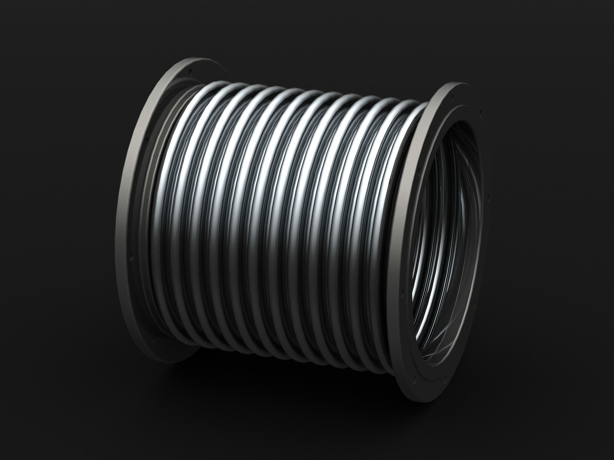 Steel Pipe Expansion Joint 3D model rigged | CGTrader