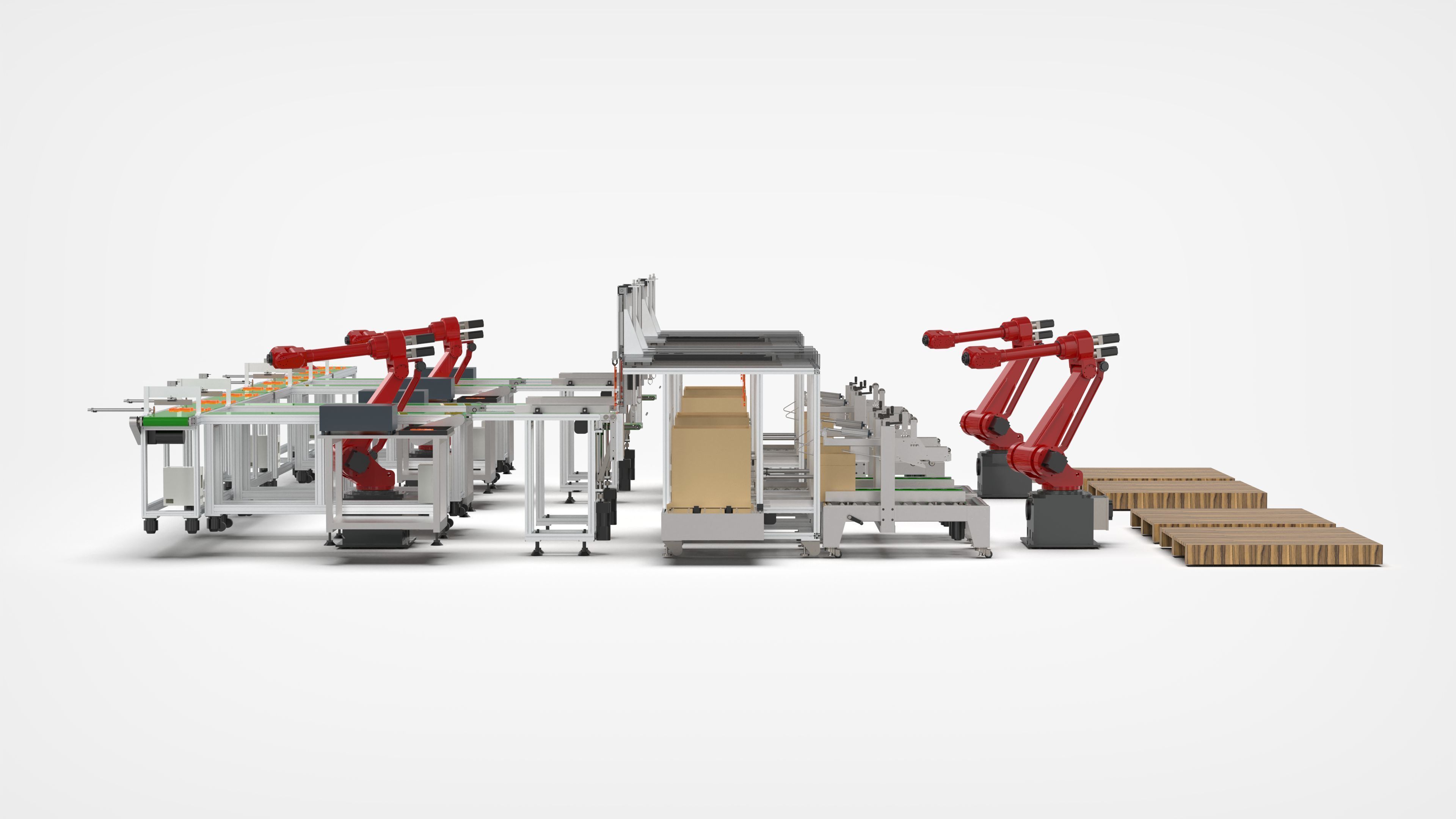 Automatic Packaging Sorting and Stacking Line 3D model | CGTrader