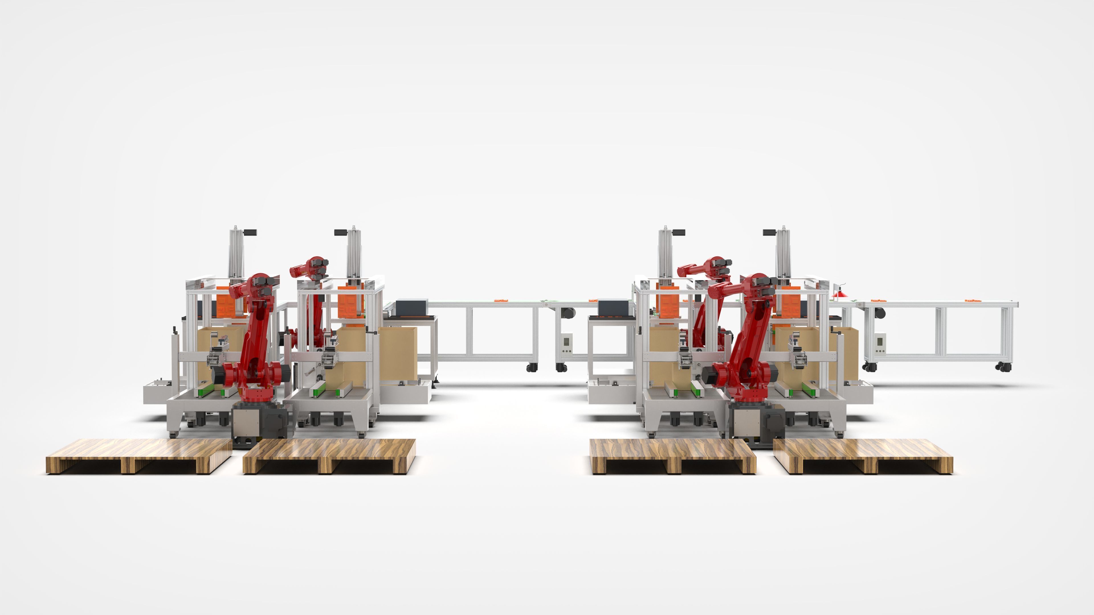 Automatic Packaging Sorting and Stacking Line 3D model | CGTrader