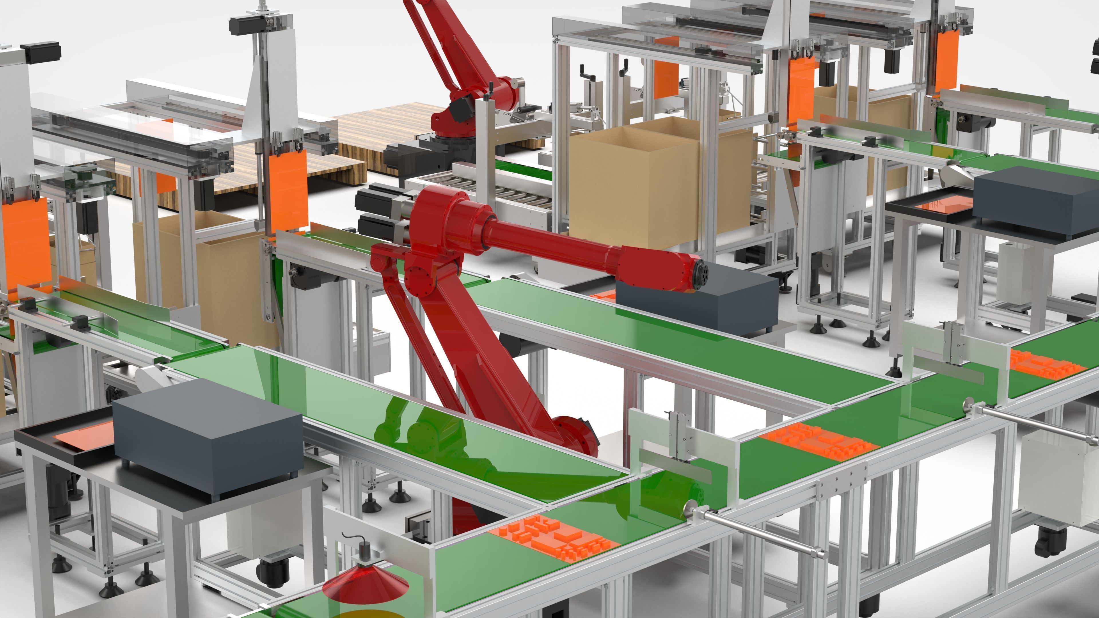 Automatic Packaging Sorting and Stacking Line 3D model | CGTrader