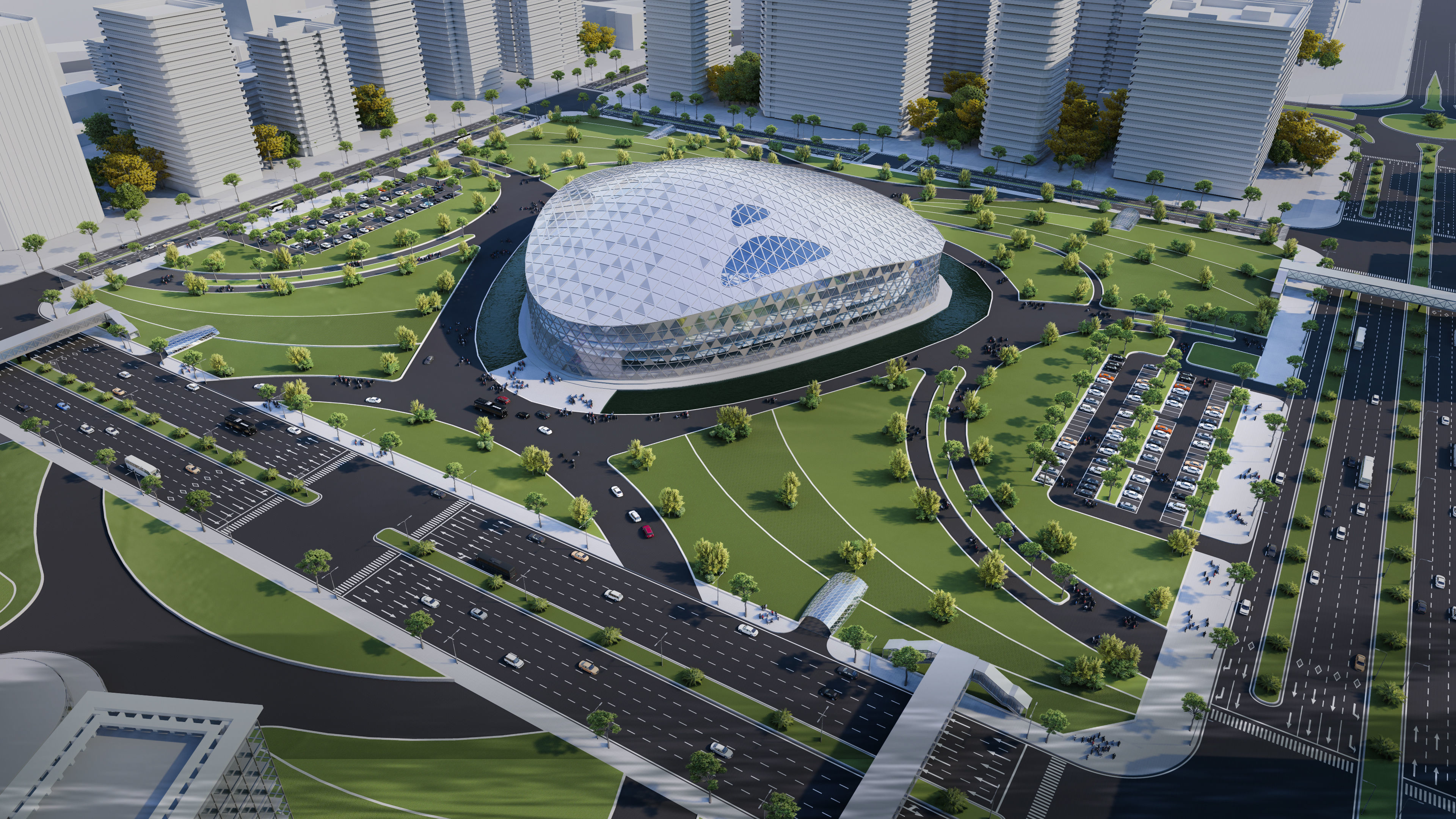 Administrative center building - Office building 3D model | CGTrader