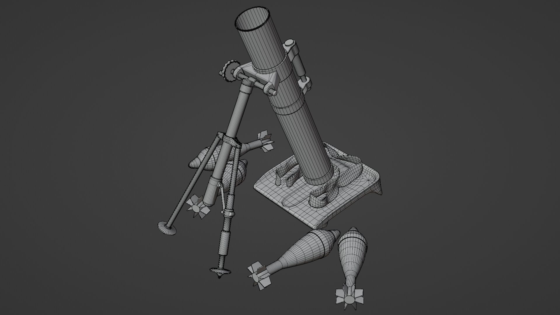 Mortar and Rocket 3D Model Wtih Blender 3D model | CGTrader